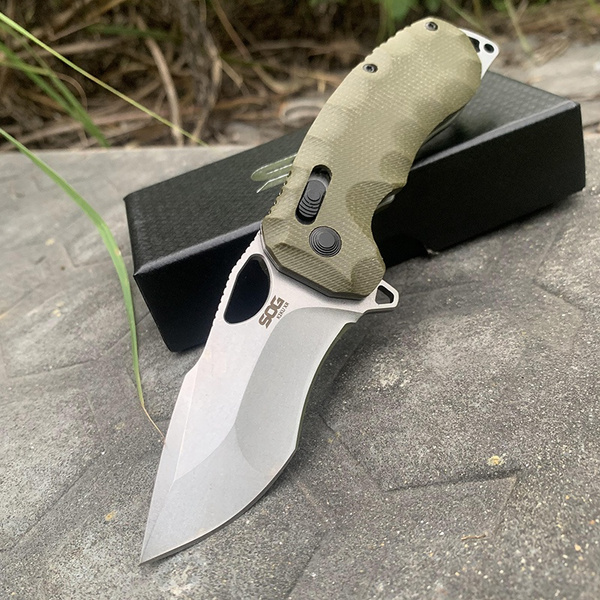 SOG Quick Opening Pocket Knife Outdoor Fishing Hunting Folding knife D2 ...