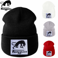 Women Men Winter Knitted Wool Cap Unisex Folds Casual Furygan Labeling ...