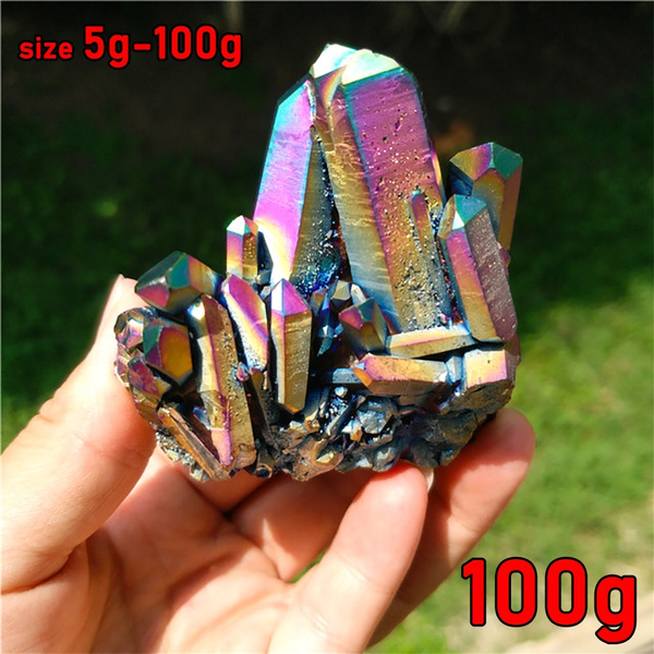 5g-100g Quartz Crystal Rainbow Titanium Cluster VUG Mineral Specimen ...