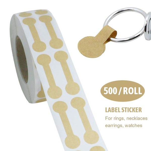 New 500Pcs Brown Price Tags Stickers Jewelry Round Barbell Labels ...