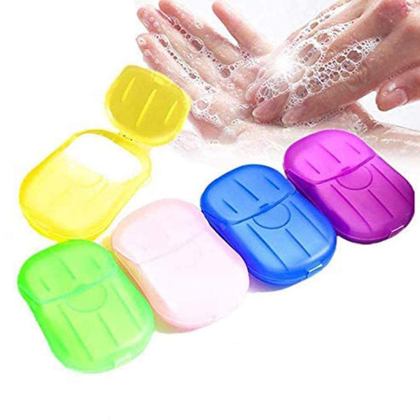 1/5 Box Mini Portable Disposable Soap Paper Sheets Hand Washing Bath ...