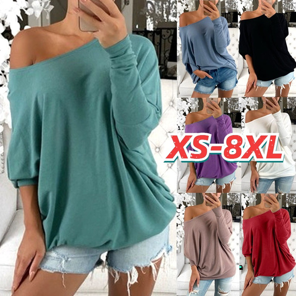 XS-8XL Ladies Tops Long Sleeve Tee Shirts Plus Size Fashion Clothes ...