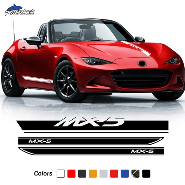 3 Pcs Door Side Stripes Skirt Sticker Racing Car Hood Decal For Mazda ...