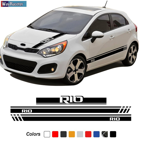 Racing Sport Car Hood Decal Bonnet Body Kit Side Stripes Skirt Sticker ...