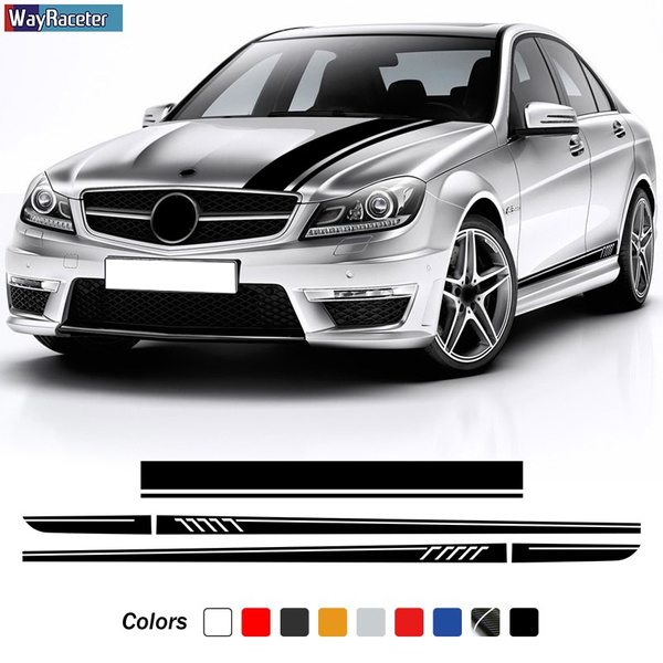 Edition 507 Car Hood Decal Side Stripes Skirt Sticker For Mercedes Benz ...