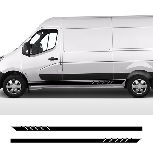 2PCS Car Door Side Stickers For Renault Master MWB L2 Day Van Camper ...