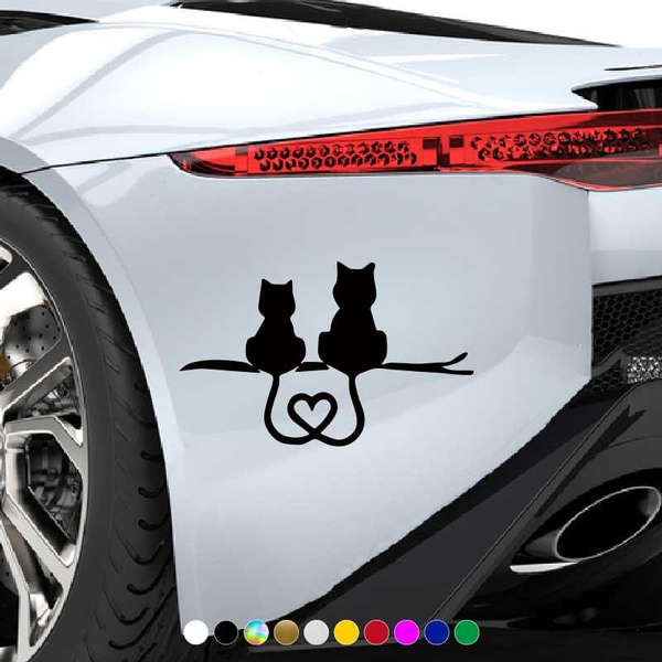 1PC Couple Cat Love Car Stickers Car Body Window Bumper Waterproof ...