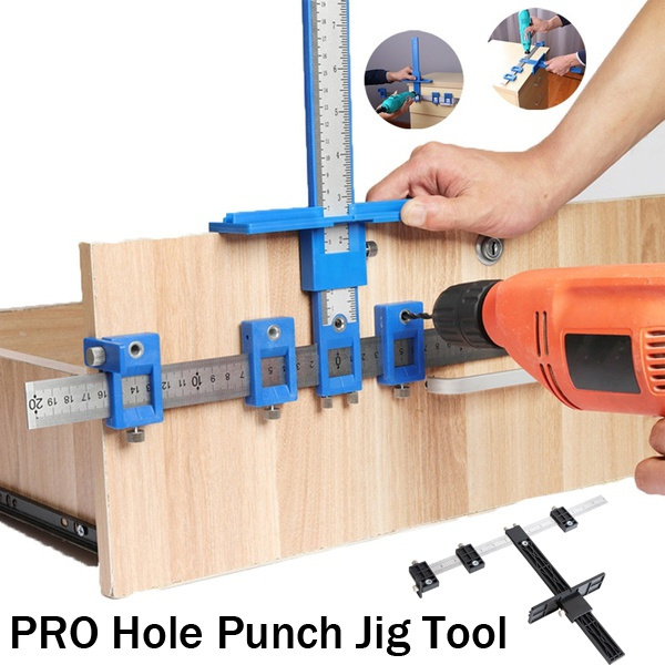 Hole Punch Jig Tool Drill Guide Sleeve for Cabinet Hardware Wood ...