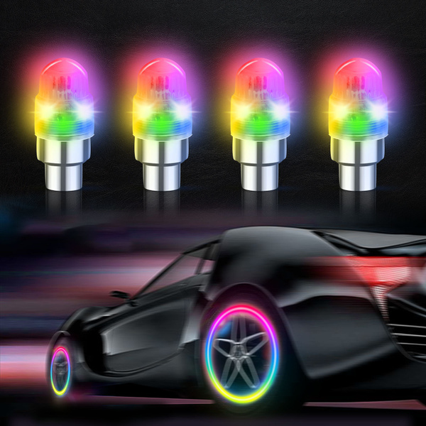 4PCS/set Car Motorcycle Bike Wheel Tire Tyre Valve Cap Flash LED Light ...