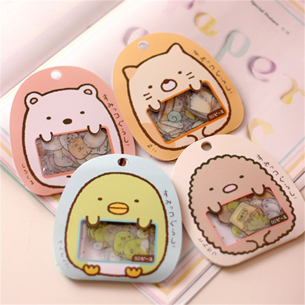 50 pieces/batch (1 bag) DIY cute cartoon kawaii Pvc sticker pack diary ...