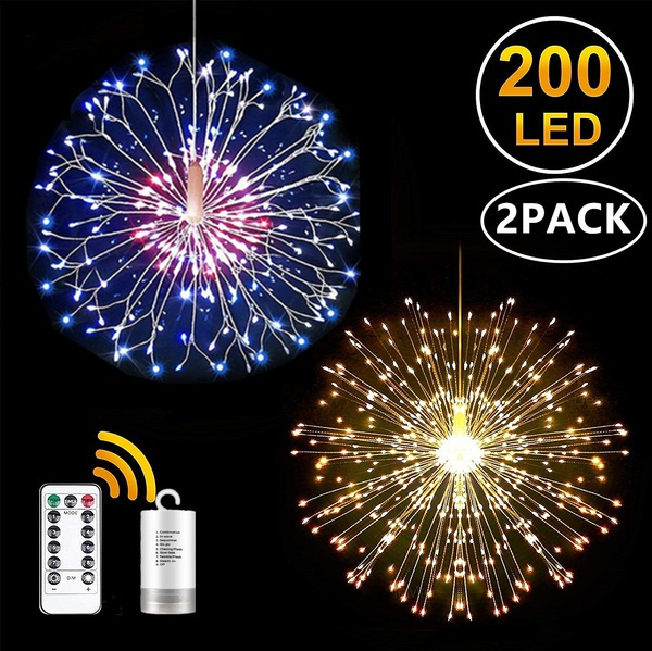 120/150/180/200 LED Dandelion Firework Copper Lights,8 Modes Dimmable ...