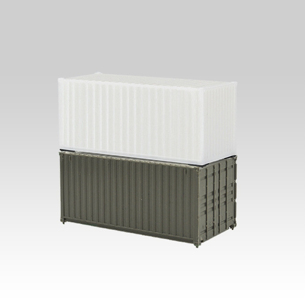 2 Pcs 1:87 Ho Scale Model Mini White Gray Container Diy Freight Layout ...