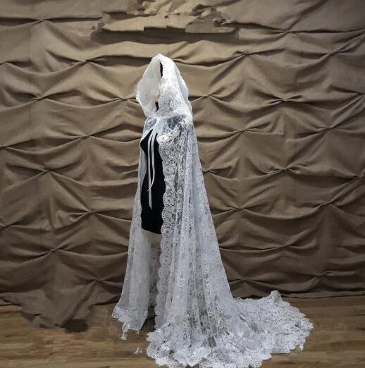 Hooded wedding cloak, lace cloak, wedding cloak, Chapel cloak, church ...