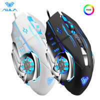 AULA S20 Gaming Mouse 2400 DPI Adjustable USB Wired Backlit Ergonomic ...