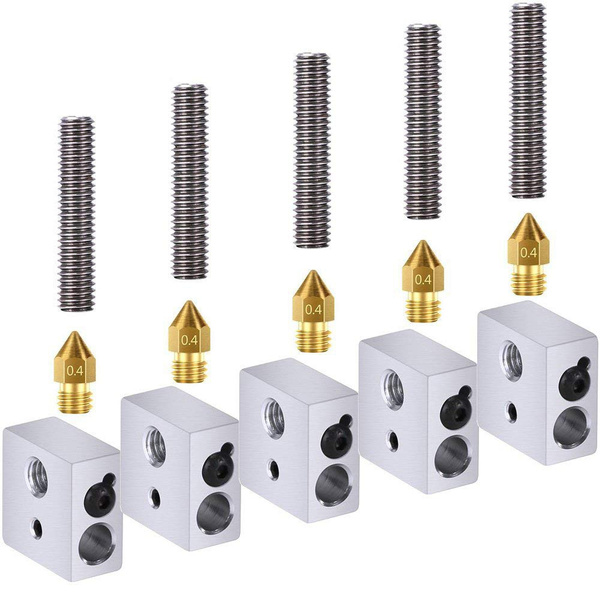 15pc/Set 1.75mm Teflon Throat Tube+0.4mm Extruder Nozzle Print Heads ...
