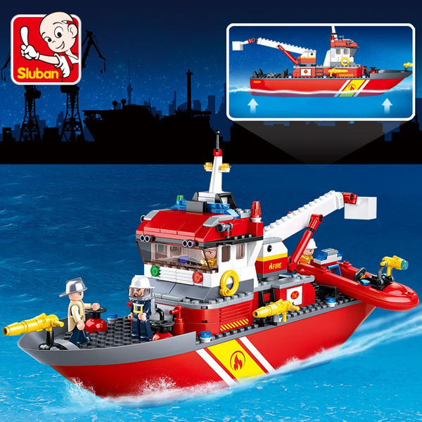 Constructor Model City Fire Hero Pioneer Fire Boat Firefighter Lifeboat ...