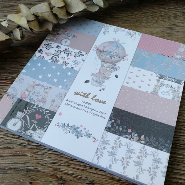 Cute Rabbit Patterned Paper Scrapbooking Paper Pack Handmade Craft ...