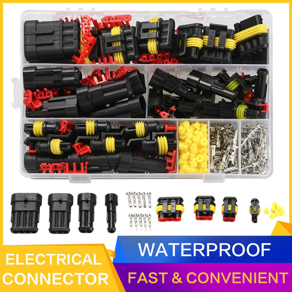 HID Waterproof Connectors 1/2/3/4 Pin 26 Sets Car Electrical Wire ...