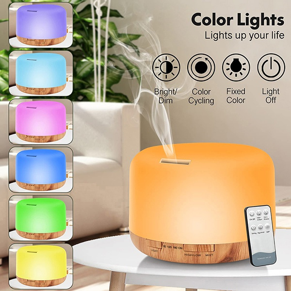 Upgrade Large Capacity 500ML Aromatherapy Air Humidifier with LED Light ...