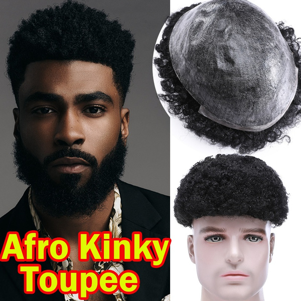 S-noilite 6 Inch 0.1 mm Thickness Afro Curly Toupee for Men 8"X10" Full ...