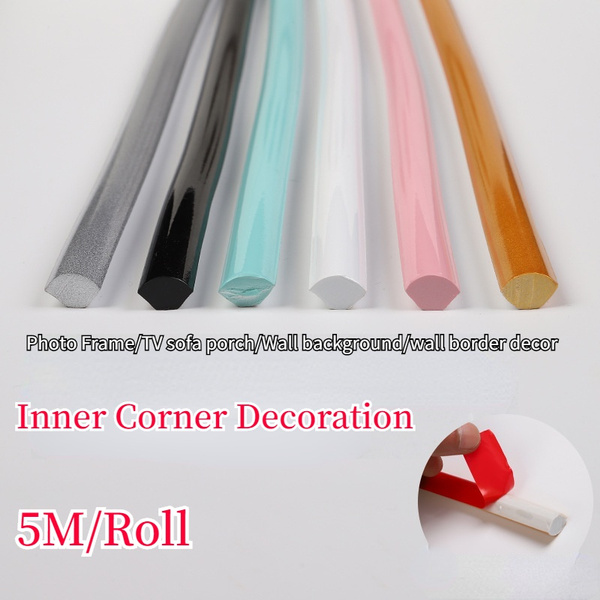 5M Flexible PVC Corner Angle Trim Wall Decoration Molding Strip Frame ...