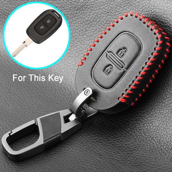Xukey® Leather Car Case Key Cover Holder for Renault Kwid Symbol Trafic ...