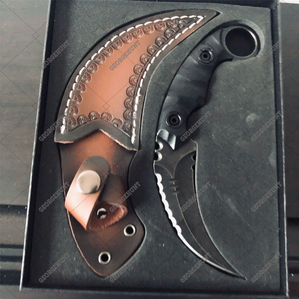 Heavy Duty Handmade D2 Fixed Blade Tactical Hunting Knives Double Blade ...