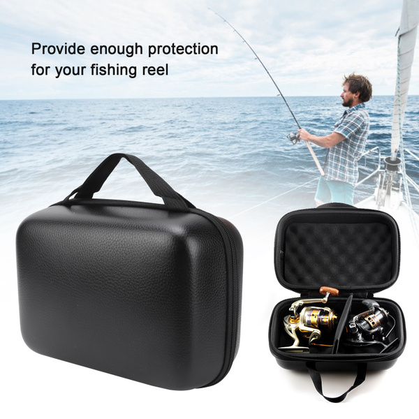 1pc Fishing Reel Cases PU Leather Hard Fishing Reel Protective Case ...