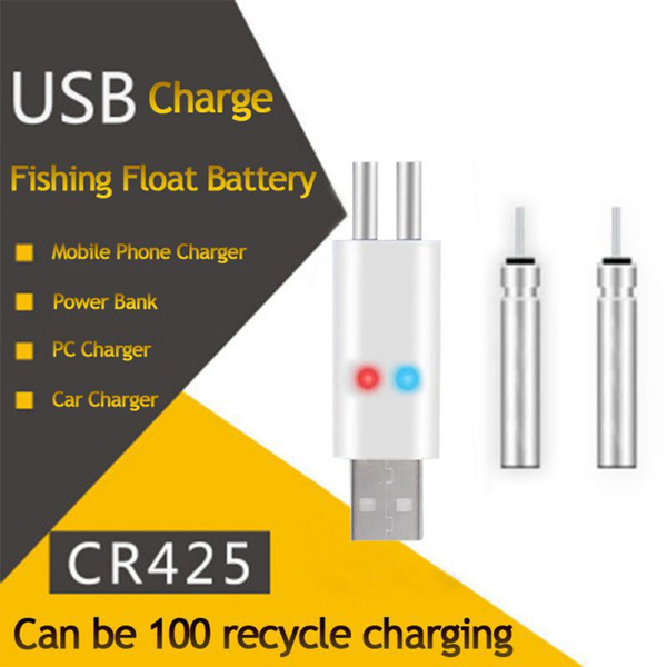 Fishing Float Rechargeable Battery CR425 USB Charger For Electronic ...