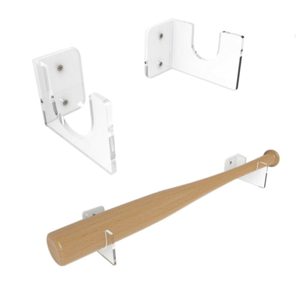 Transparent (2 Packs) Wall-Mounted Horizontal Baseball Bat Hanger | Wish