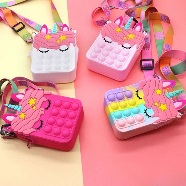 New Unicorn Pop Fidget Bag,Push Pop Fidget Toy Simple Sensory Silicone ...