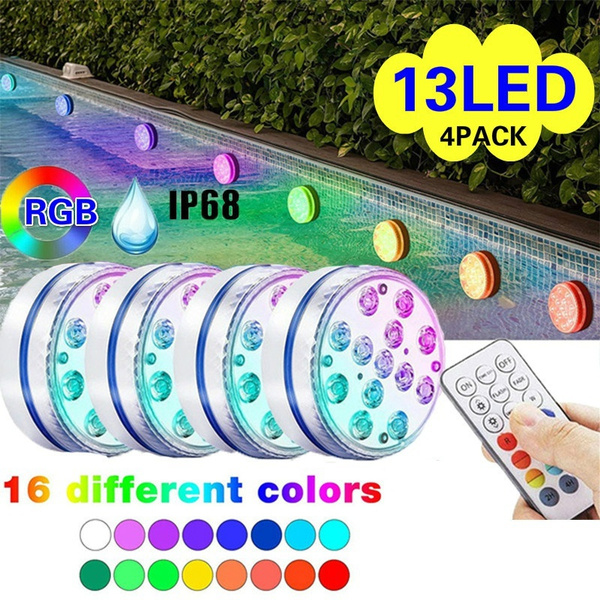 10 Pack Underwater Light, IP68 Waterproof LED Light, Submersible Pool ...