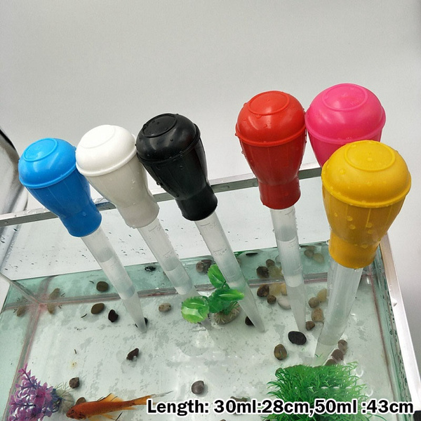 30/50ml Pipette Aquarium Cleaner Pump Fish Tank Siphon Water Change ...