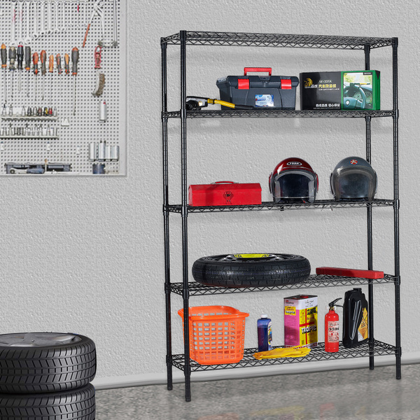 Heavy Duty 5-Tier Wire Shelving Garage Shelving Unit Steel Racking ...