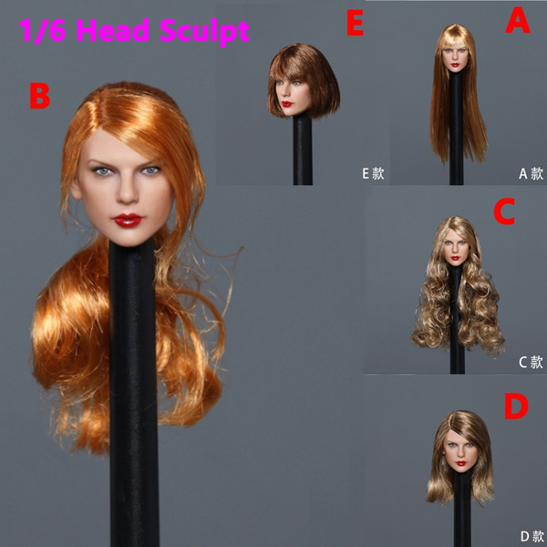 Woman Head Sculpt 1/6 famous singer star Head Model Female Head Carving ...