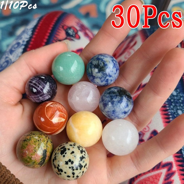 1/10/30 Piece Assorted Crystal Healing Gemstone Spheres 8mm Healing ...