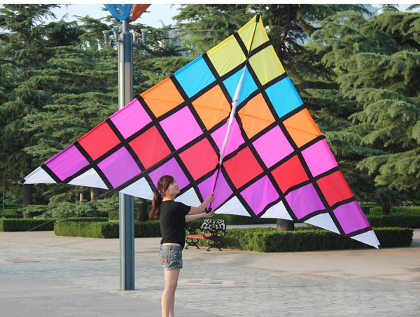 Outdoor Fun Sports Professional Coloured triangle kite 2.5m Adults ...
