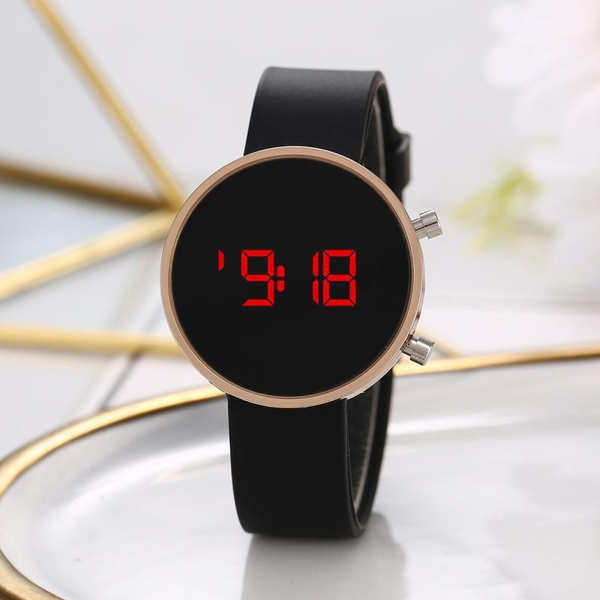 Fashion Simple Round LED Digital Watch Cute Colorful Silica Gel Watch ...