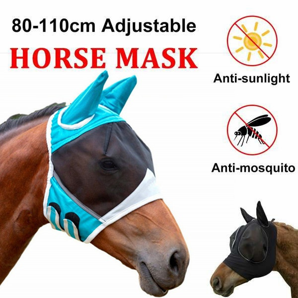 Harrison Howard Super Comfort Horse Fly Mask Elasticity Fly Mask with ...