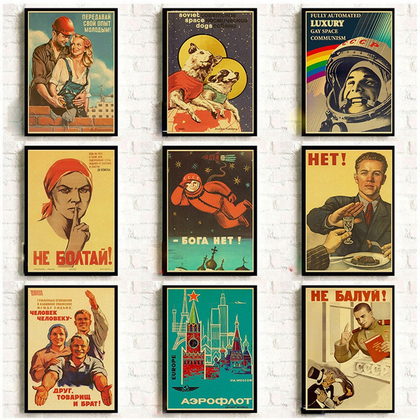 24 Panels Vintage Stalin USSR CCCP Poster Retro Wall Print Canvas ...
