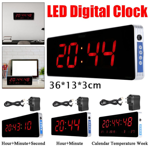 3 Types Digital LED Clock Aluminum Alloy Wall Clocks For Office Bedroom ...