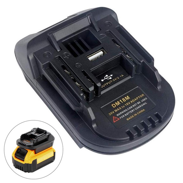USB Battery Adapter For 20V DEWALT DCB200 Milwaukee M18 Convert to ...