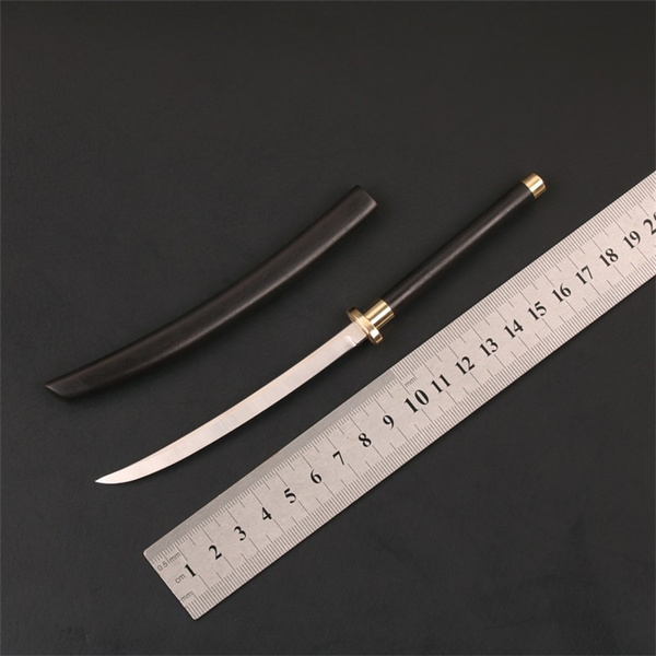 Handmade Minitype 1:6 Katana Japanese Samurai Sword 14C28N with Ebony ...