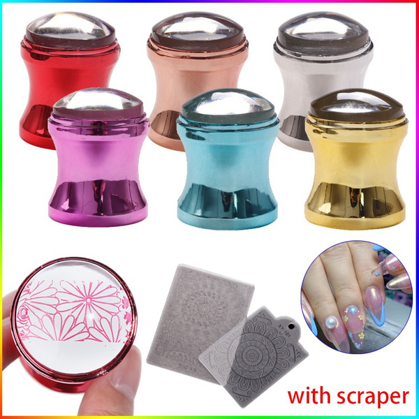 3pcs/set 6Colors Clear Silicone Nail Stamper Scraper Set Jelly Nail Art ...