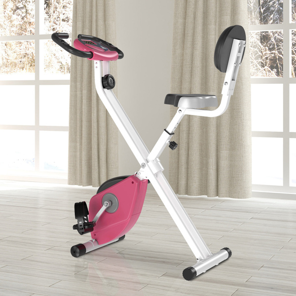 HOMCOM Manual Resistance Exercise Bike Foldable W/ Lcd Monitor ...