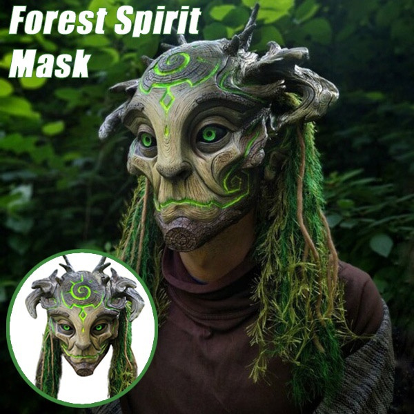Druid Mask Forest Spirit Latex Mask Funny Props Horror Atmosphere ...