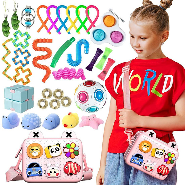 34 Fidget Packs Sensory Fidget Toys Packages,Simple Dimple Stress Balls ...