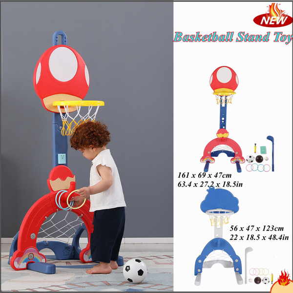 2 Style Retractable Kids Basketball Stand Play Set Adjustable Height ...