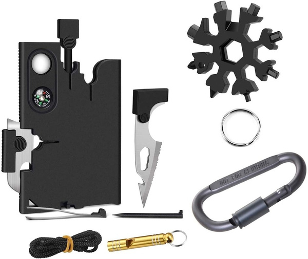 Upgraded Version 18-in-1 Pocket Knife Credit Card Multi-function Tool ...