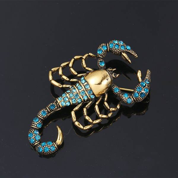 High Quality Antique Gold Color Plated Rhinestones Scorpion Brooch Pins ...